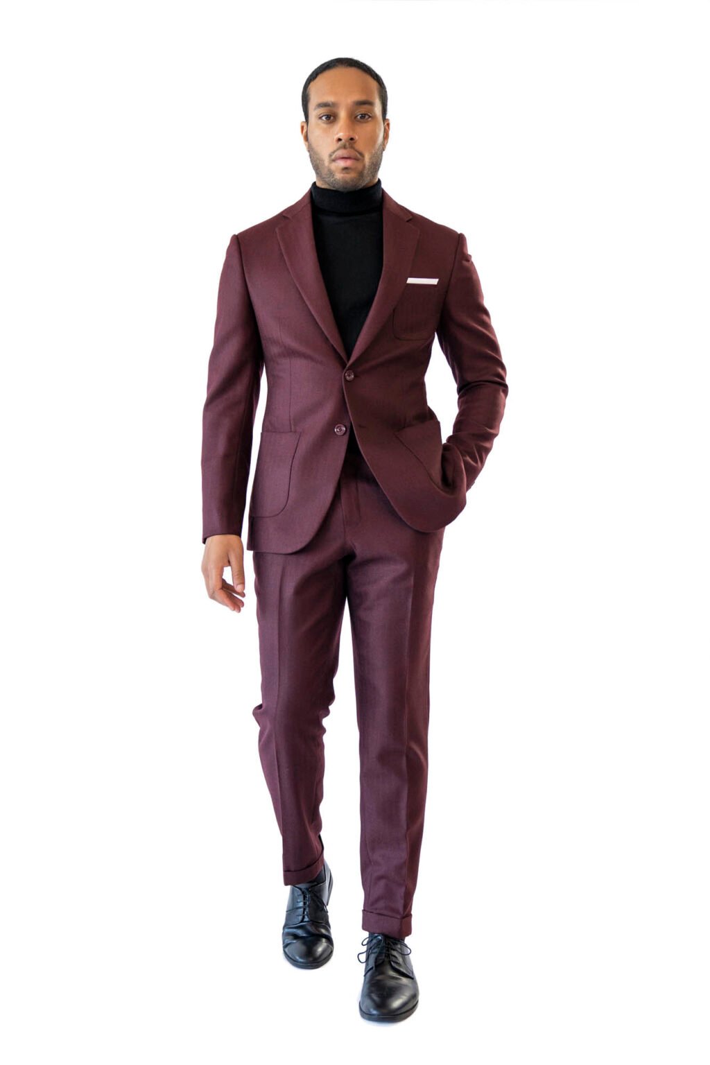 Maroon Flannel Suit - Stallion Bespoke