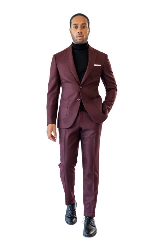 Maroon Flannel Suit - Stallion Bespoke