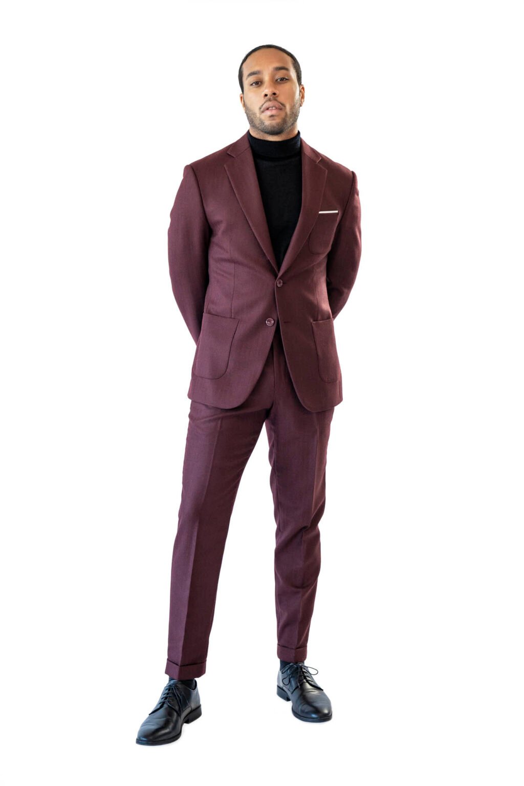 Maroon Flannel Suit - Stallion Bespoke
