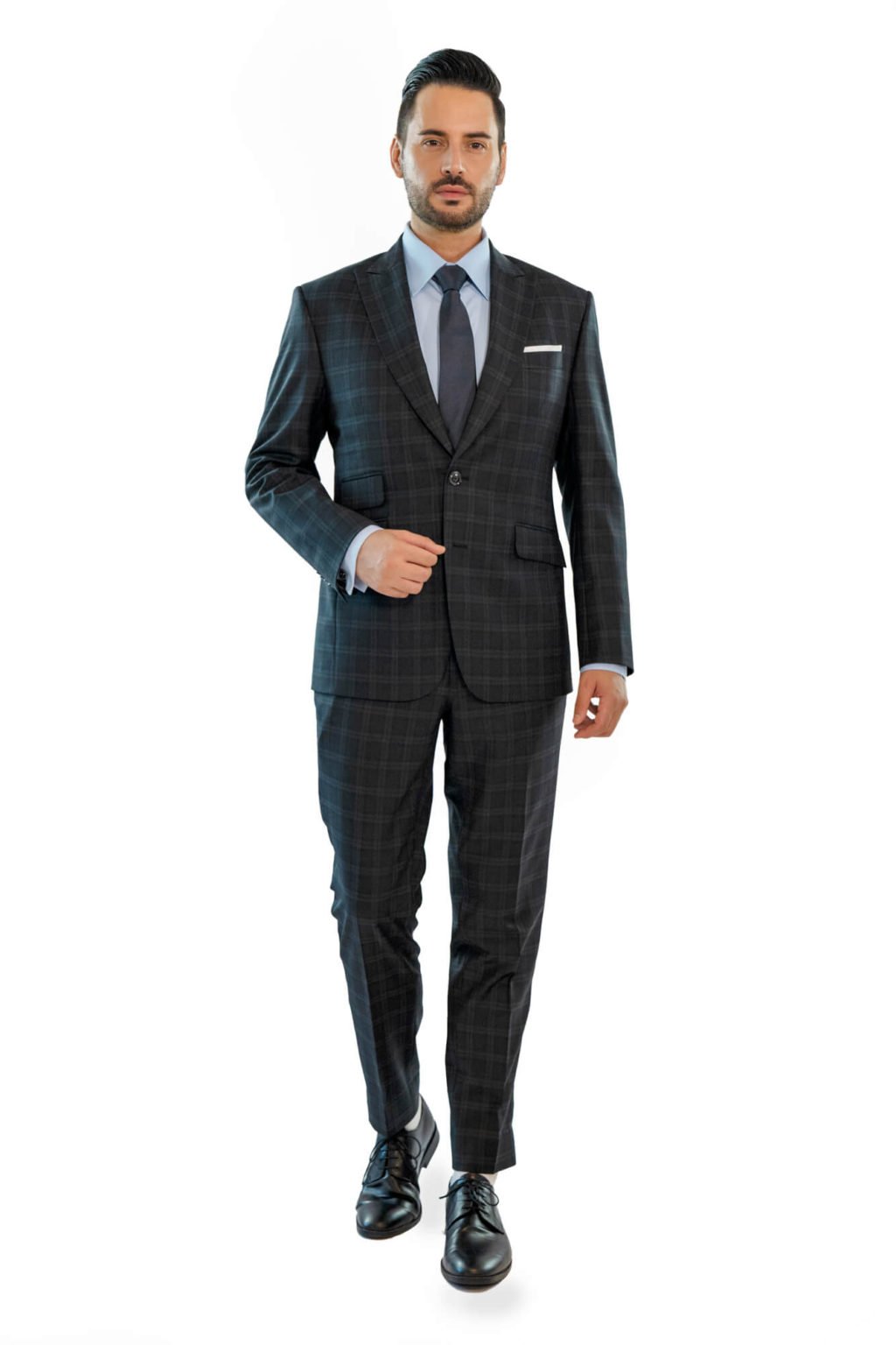 Dark Grey Check Suit - Stallion Bespoke