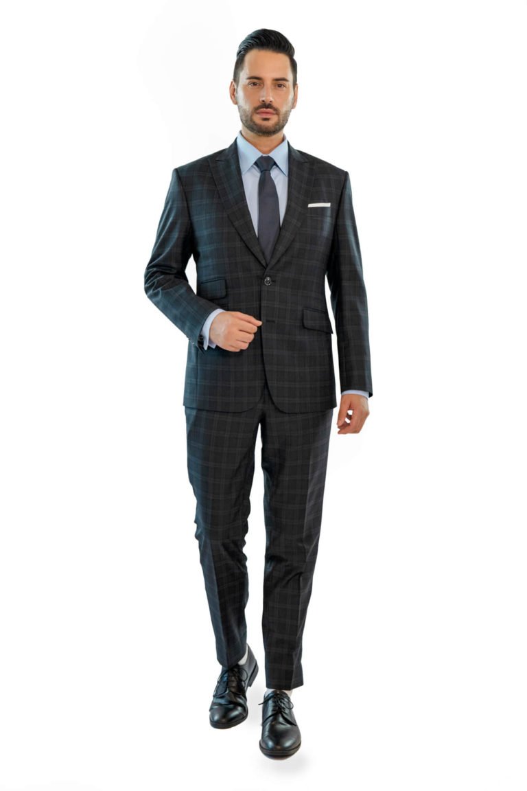 Dark Grey Check Suit - Stallion Bespoke