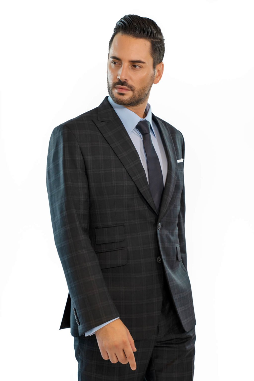Dark Grey Check Suit - Stallion Bespoke